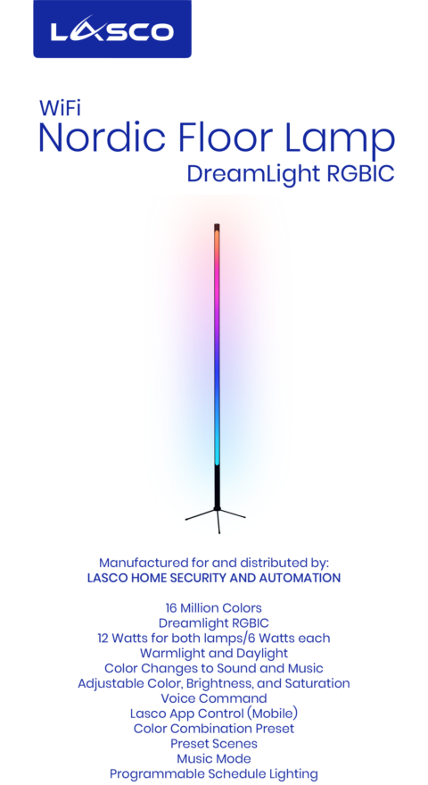 Lasco WiFi Dreamlight Nordic Floor Lamp RGBIC - Lasco