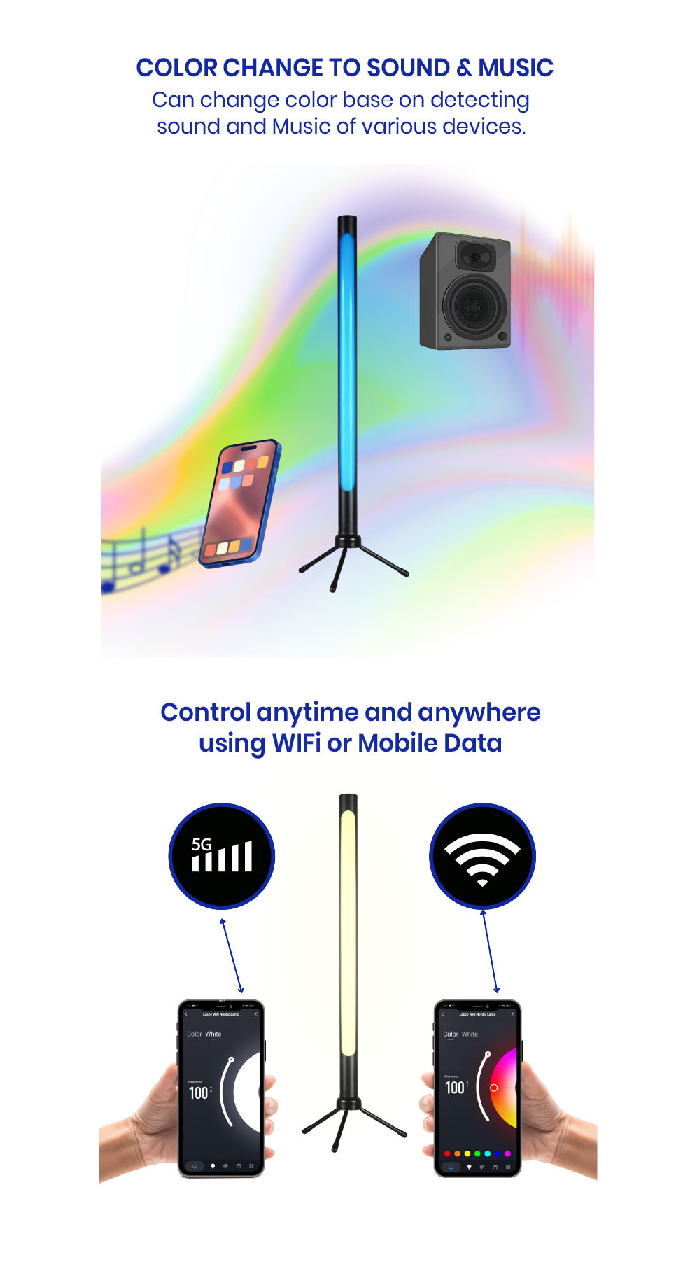 Lasco WiFi Nordic Single Table Lamp - Lasco