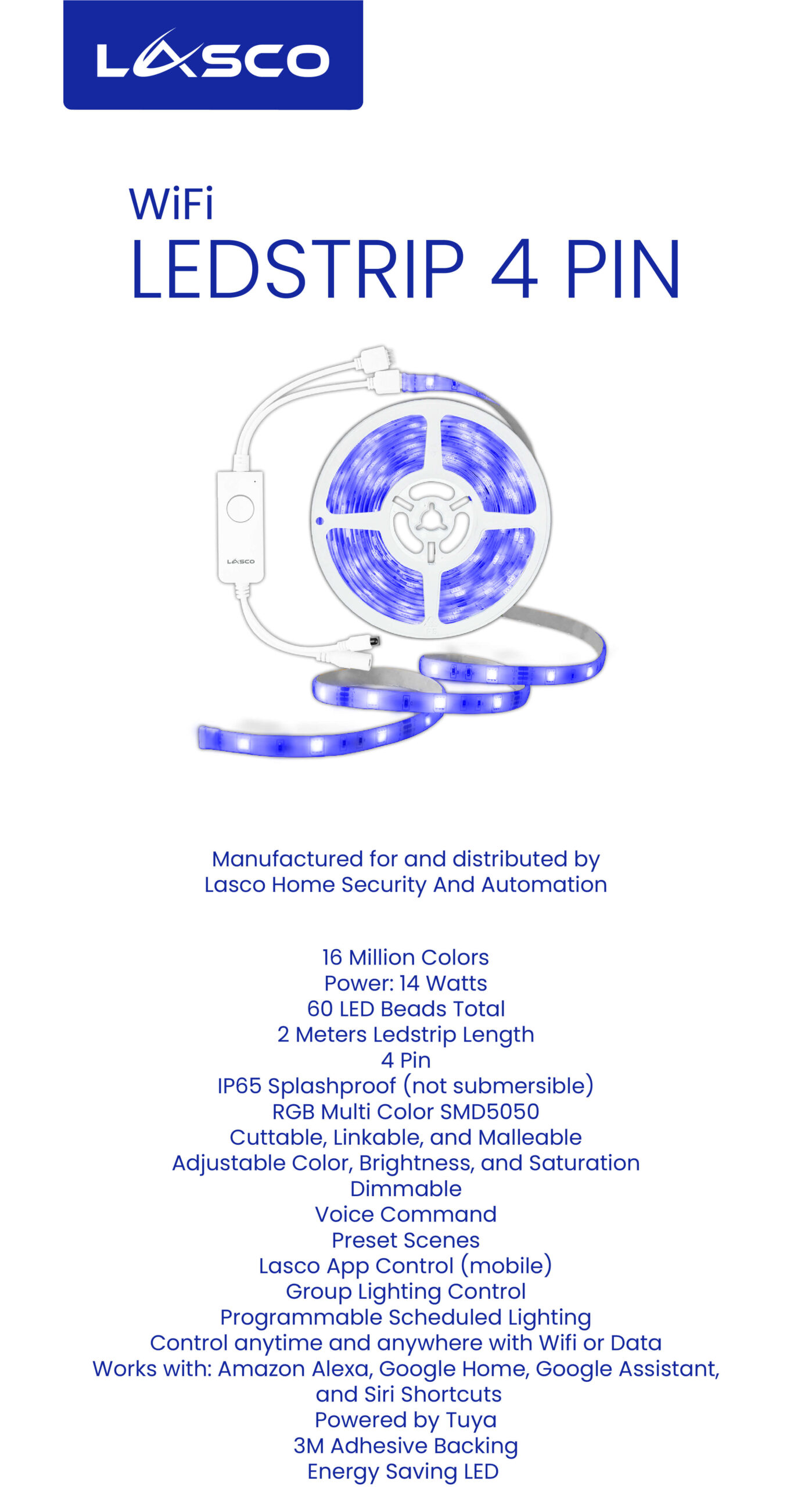 Lasco WiFi 4 PIN Ledstrip - Lasco